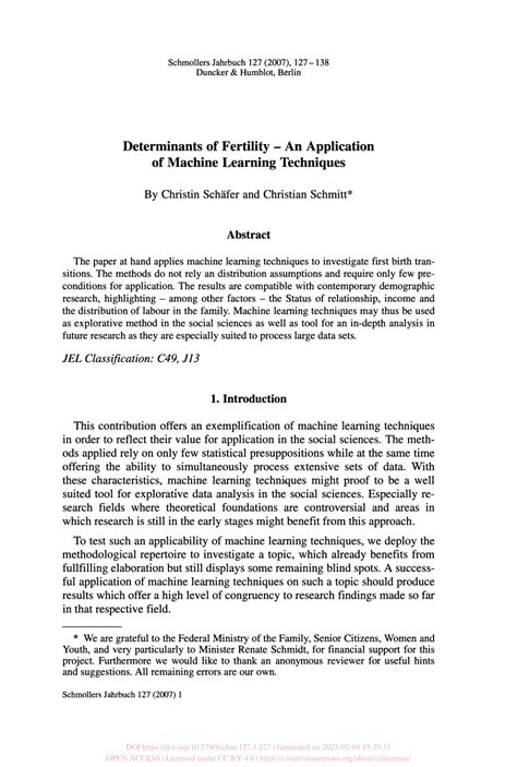 Pdf Determinants Of Fertility An Application Of Machine Learning