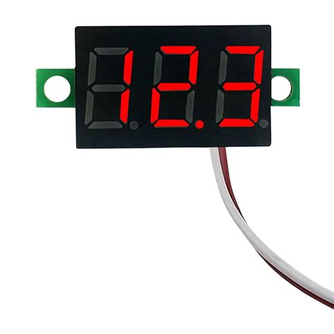 2 Wires Dc Voltage Display Dc 2 5v 40v 0 28 Inch Led Screen Meter Red