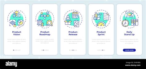 Agile Planning Levels Onboarding Mobile App Screen Stock Vector Image