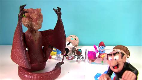 Smurfs Gargamels Dragon Disk Drop Game And Toy Surprise Boxes Youtube