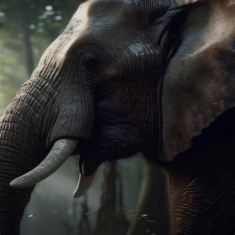Premium Ai Image There Is A Large Elephant Standing In The Woods With Its Trunk Extended
