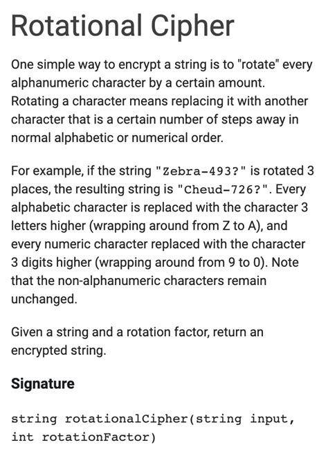 Solved Rotational Cipher One Simple Way To Encrypt A String