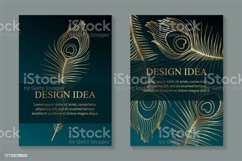 생일 인사말 이나 인증서 또는 포스터에 대 한 현대 럭셔리 결혼식 초대 디자인 또는 카드 템플릿 공작 깃털에 대한 스톡 벡터 아트 및 기타 이미지 Istock