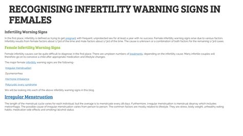 Ppt Recognizing Infertility Warning Signs In Females Powerpoint Presentation Id 13052238