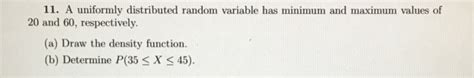 Solved 11 A Uniformly Distributed Random Variable Has
