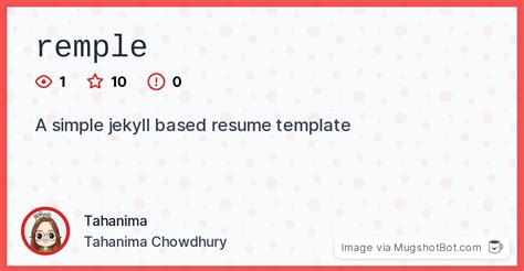 github tahanima remple a simple jekyll based resume template