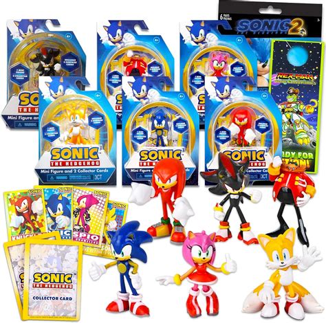 Sonic Action Figures 6 Pack Sonic Party Favors Bundle With 6 Sonic Figurines