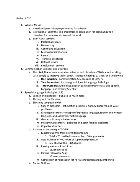 Basics Of CSD Lecture Notes From Summer Section Of CSD 203 Basics Of CSD What Is ASHA A