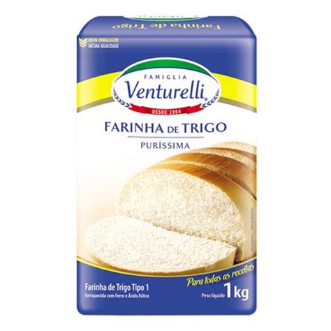 Farinha De Trigo Venturelli Tipo 1 Pacote 1kg Simão Doces