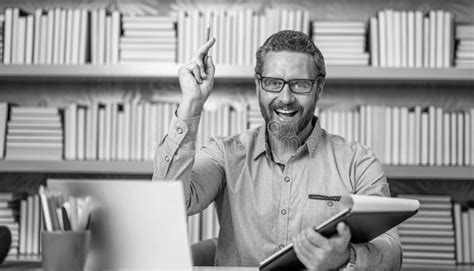 Teacher In Classroom School Tutor With Book In Classroom Man On Lesson In Class Teachers Day