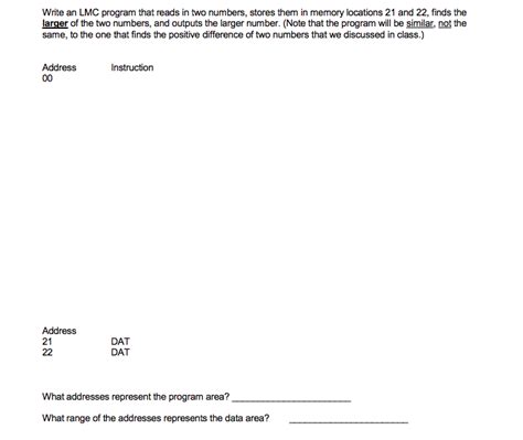Solved Write An Lmc Program That Reads In Two Numbers