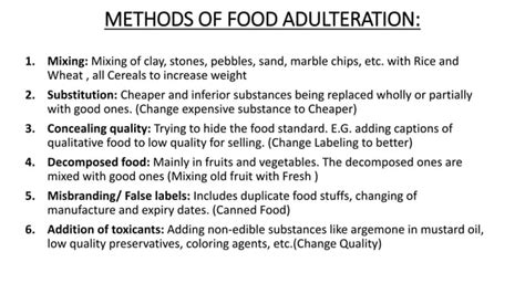 Foodadulterationanddetectionpptx