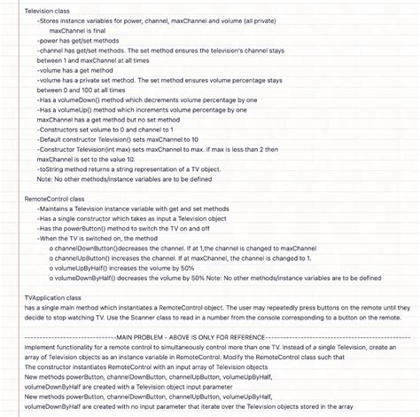 solved television class stores instance variables for