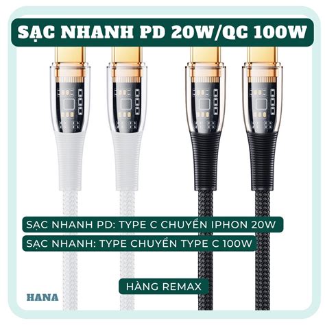 Cáp dù sạc nhanh Remax PD W QC W Shopee Việt Nam