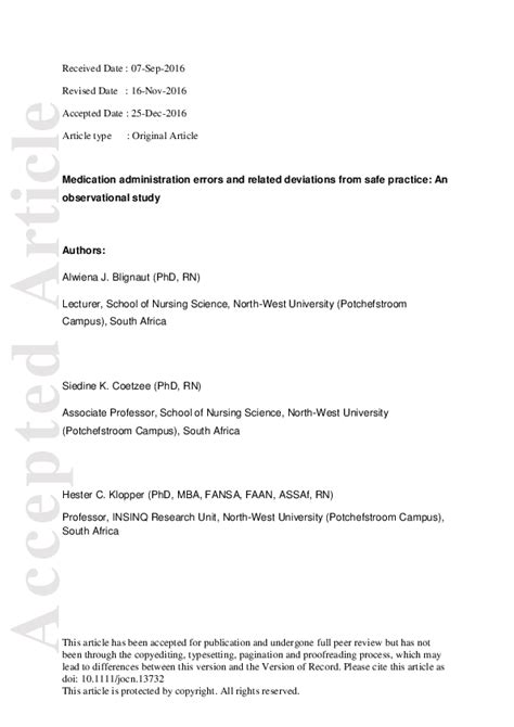 Pdf Medication Administration Errors And Related Deviations From Safe Practice An