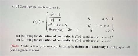 Solved 4 8 Consider The Function Given By