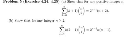 Solved ∑k0nk1nk2n−1n2 B Show That For Any
