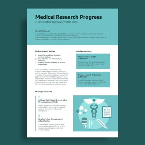 Free Vector Progress Report Template Design