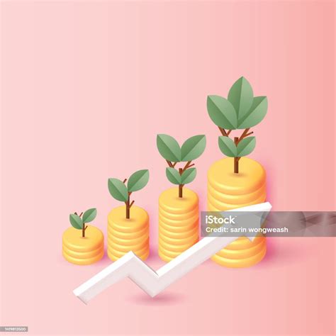 화살표 성장 돈 나무 동전 식물 저축 돈 벡터 3d 은행 소득 사업 0명에 대한 스톡 벡터 아트 및 기타 이미지 0명 개념 경제 Istock
