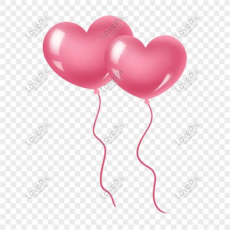 핑크 하트 모양의 풍선 Png 일러스트 무료 다운로드 Lovepik
