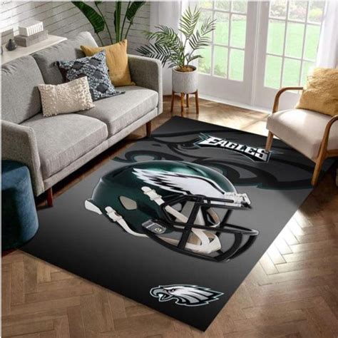 Philadelphia Eagles Nfl Team Logo Helmet Rug Room Carpet Custom Area
