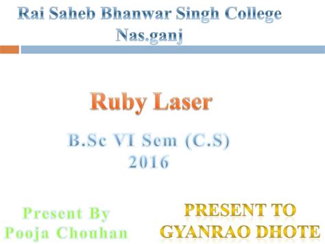 Ruby Laser Ppt