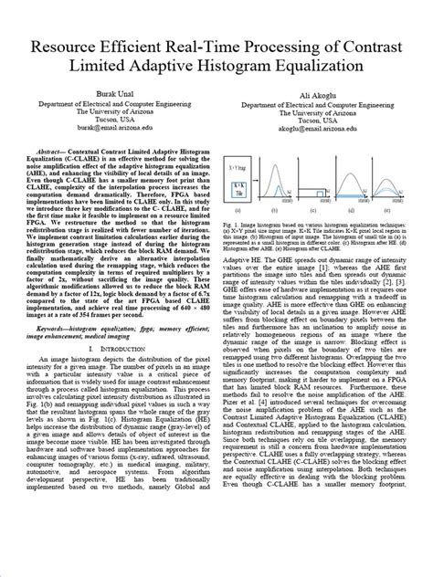c clahe fpga pdf imaging multidimensional signal processing