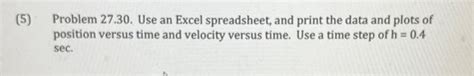 27 30 Suppose That The Position Of A Falling Object