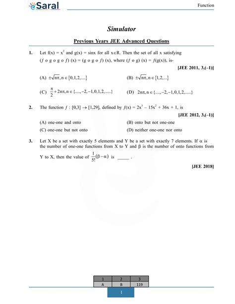 Function JEE Advanced Previous Year Questions With Solutions