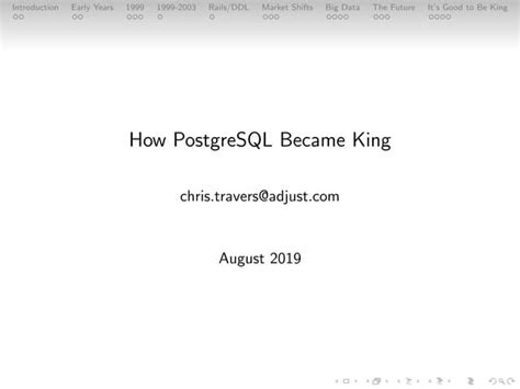 How Postgresql Became King Ppt