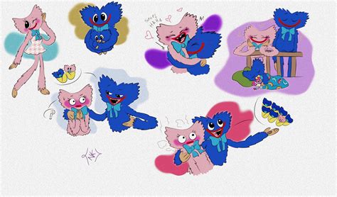 590 Huggy X Kissy Fanart 💙🫂 💓💋 Ideas In 2025 Poppies Play Time Fan Art