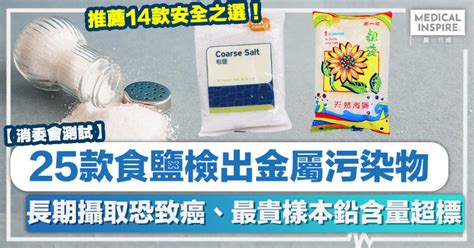 消委會食鹽25款食鹽檢出金屬污染物長期攝取恐致癌最貴樣本鉛含量超標