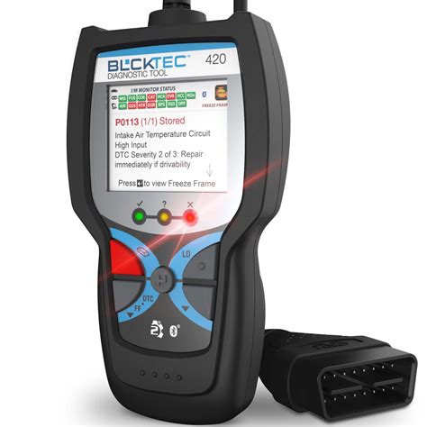 Blcktec 420 Bluetooth Obd2 Scanner Diagnostic Tool Vehicle Code Reader For Car Clears Check
