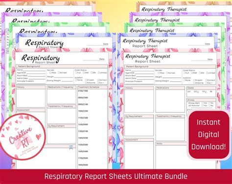 Respiratory Therapy Report Sheet Four Patients Icu Etsy
