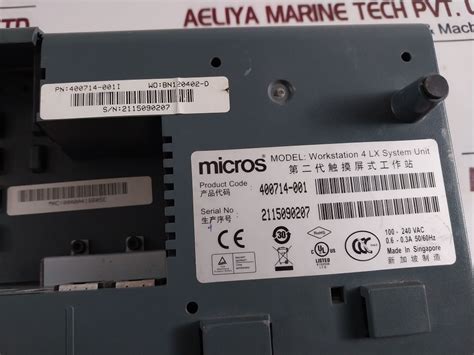 Micros 400714 001 Touchscreen Terminal Workstation 4 Lx System Unit 100 240vac Aeliya Marine Tech