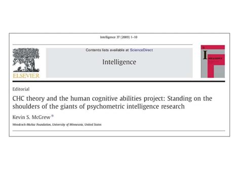 Chc Theory 101 From General Intelligence G To Chc Theory Pptx