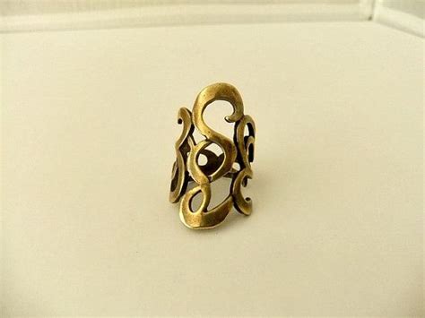 Brass Open Scroll Work Ring Vintage Brass Jewelry
