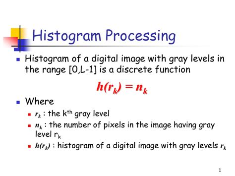 Histogram Processing In Digital Image Processing