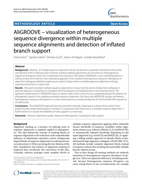 Pdf Aligroove Visualization Of Heterogeneous Sequence Divergence