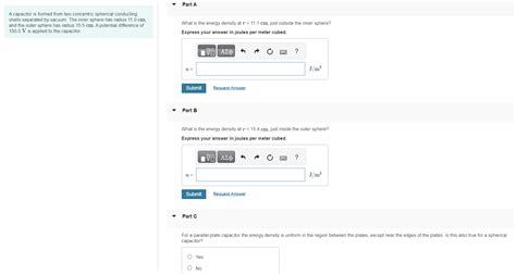 Solved A Capacitor Is Formed From Two Concentric Spherical