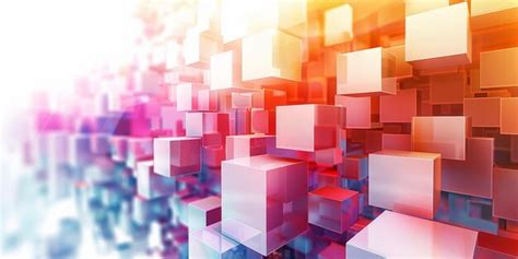 Premium Photo Colorful 3d Cubes Floating In A Gradient Background
