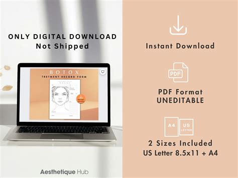 Botox Treatment Record Form With Face Chart Injectables Patient