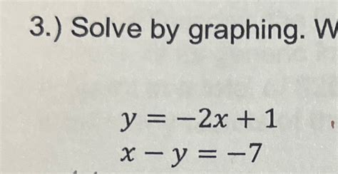 Solved 3 ﻿solve By Graphingy 2x1x Y 7