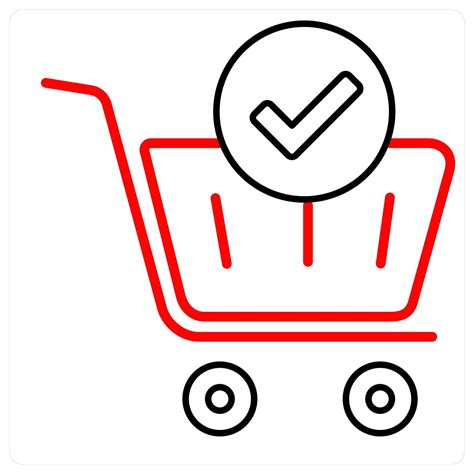 Cart Approved Icon Concept In Red Line Color 65286782 Vector Art At Vecteezy