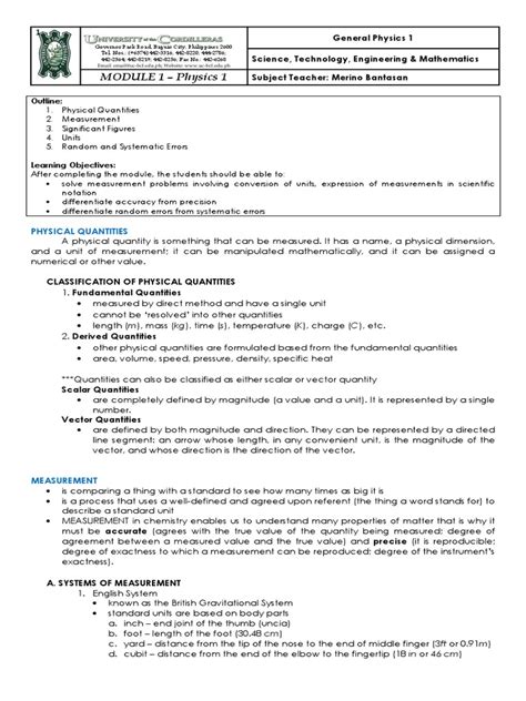physics 1 pdf observational error measurement