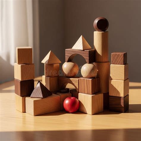 Blocks Form A Structured Tower Like Assemblage With Arches And Stock