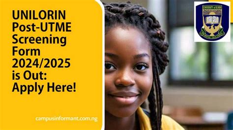 Unilorin Post Utme Screening Form 20242025 Is Out Apply Here
