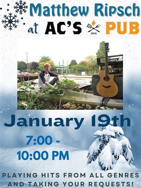 Matthew Ripsch Music At Acs Pub 2124 W Galena Blvd Aurora Il 60506