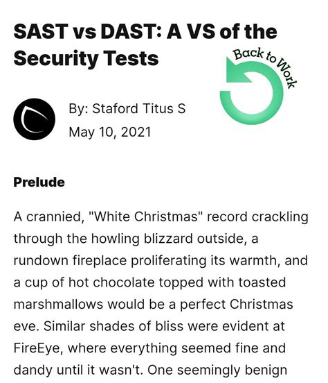 Staford Titus S On Linkedin Sast Dast Securitytesting Cybrary Cybersecurity Sastvsdast