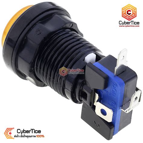 สวิทช์พร้อมปุ่มกดขนาดเล็ก กดติดปล่อยดับ ปุ่มกดเกม มีไฟ สีเหลือง ขนาด 33mm ขาย Arduino อุปกรณ์